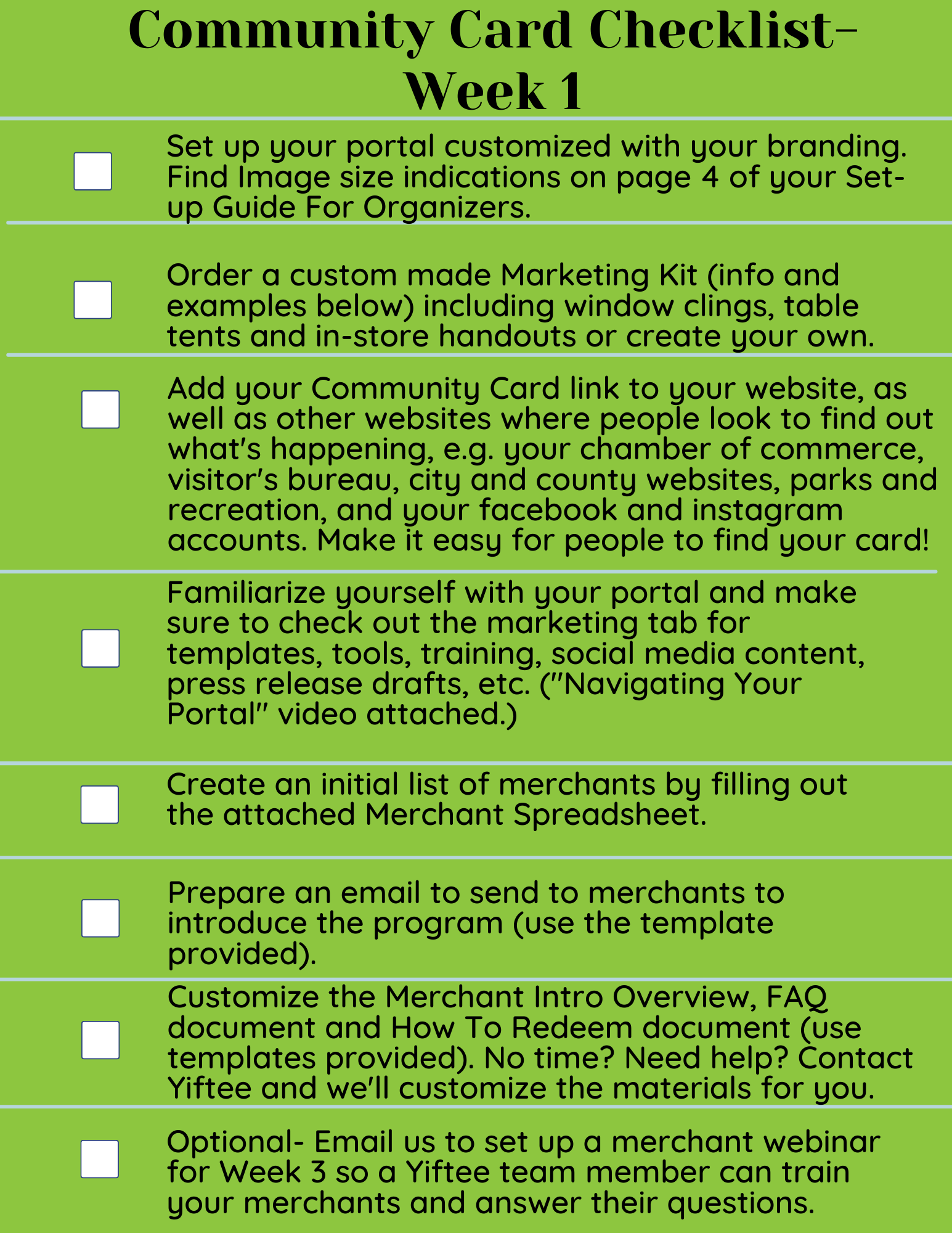 Community Card Launch- Week 1 – Yiftee Support Center